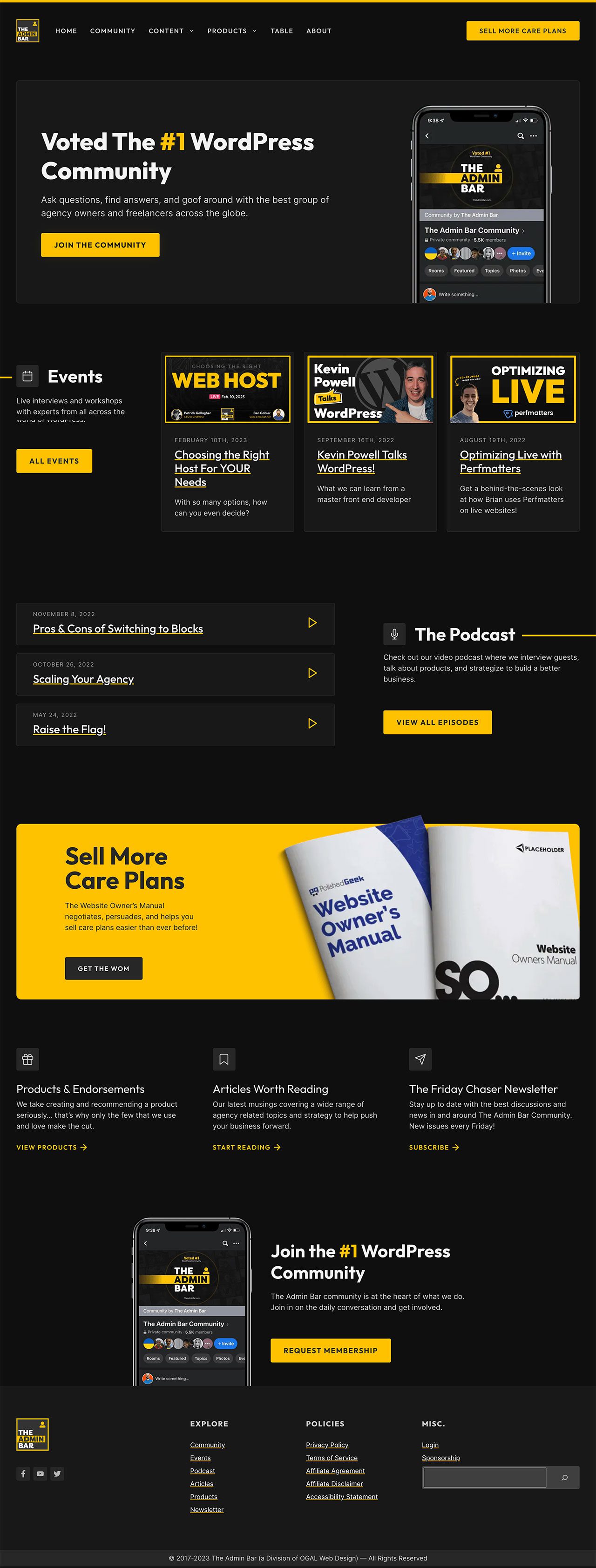 The Admin Bar - WordPress website built using GeneratePress
