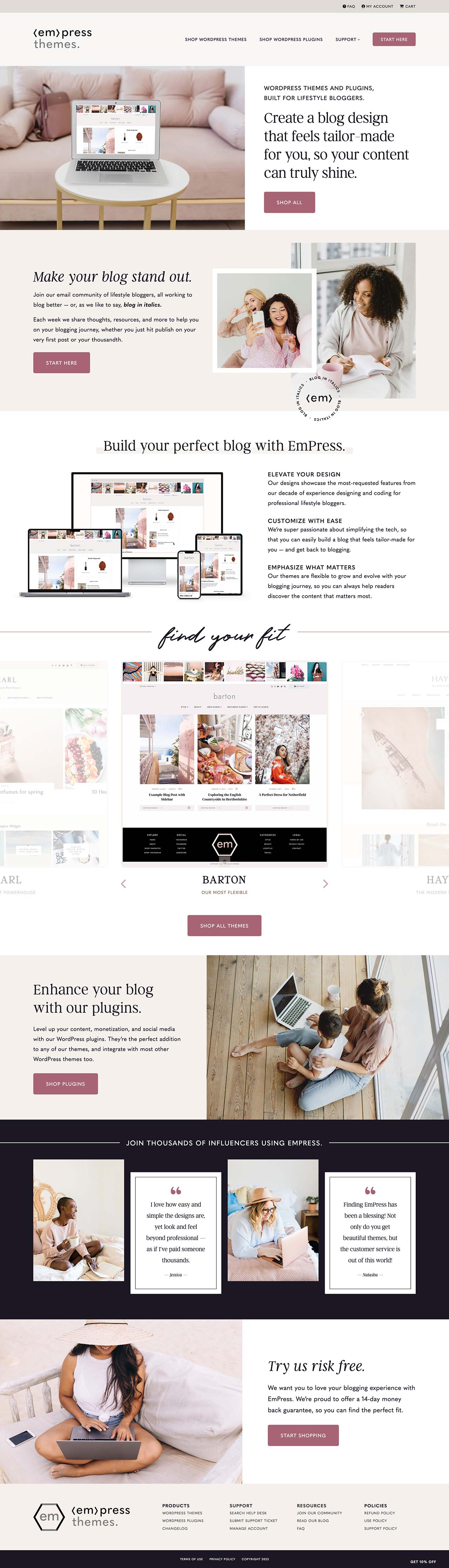 Empress Themes Wordpress Website Built Using Easy Digital Downloads Fse