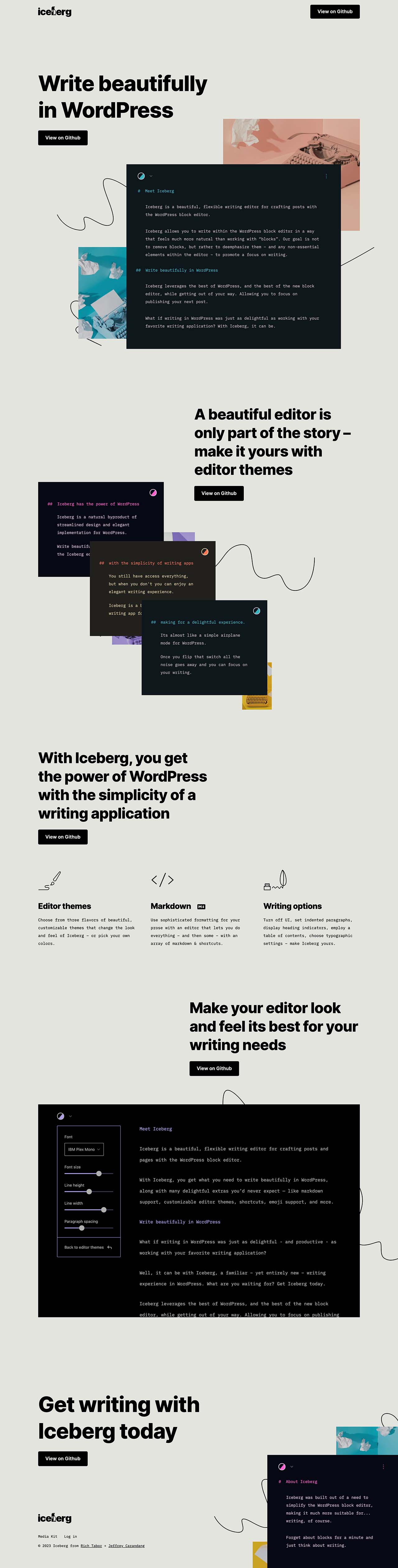 Iceberg - WordPress website built using Custom Theme